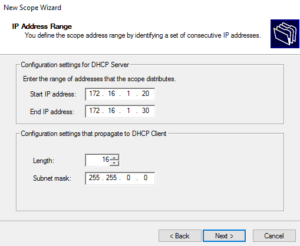 How to Add an IPv4 Scope in DHCP Server 2016