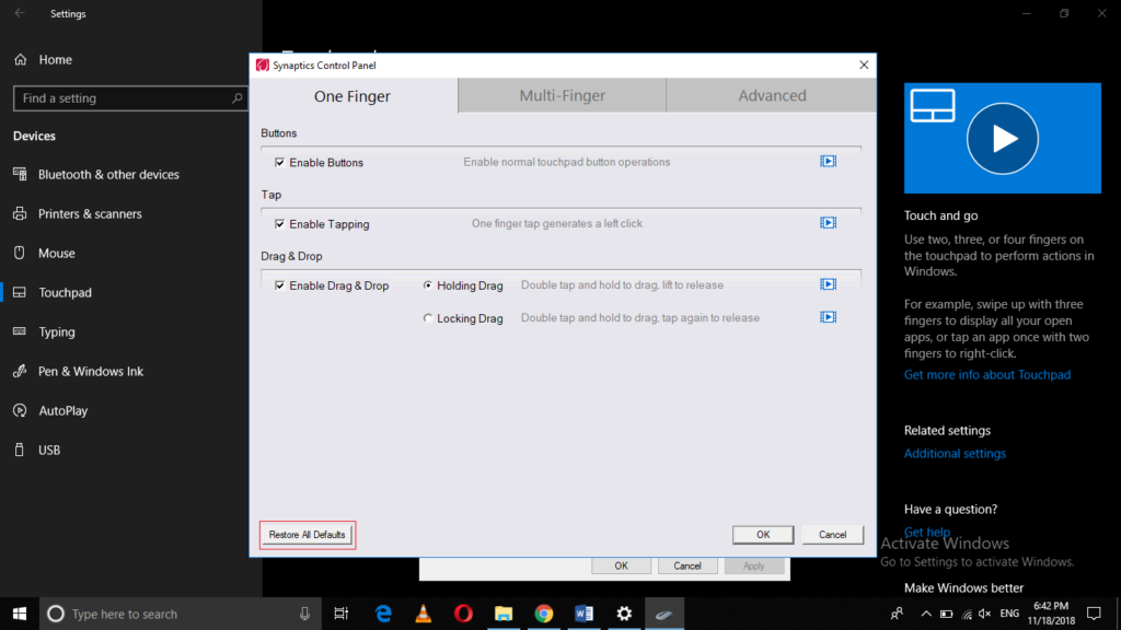 How To Reset Touchpad Settings In Windows 10