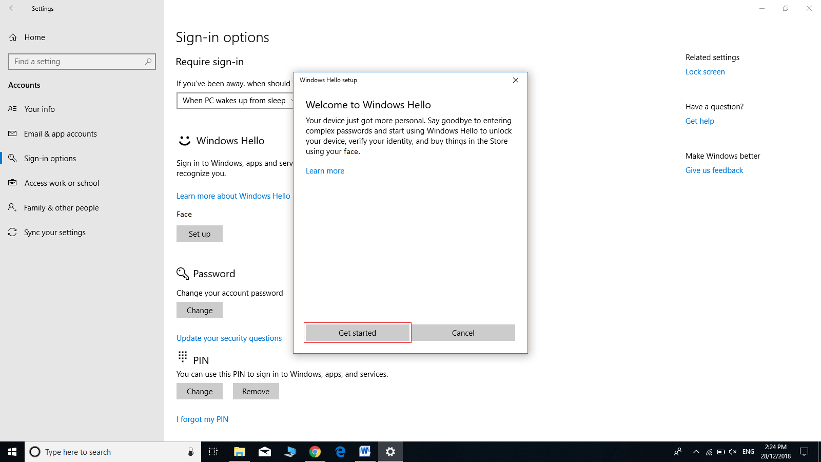 How To Set Up Hello Facial Recognition In Windows 10