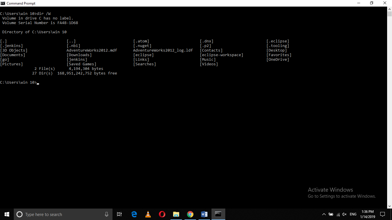 How to Use the Dir Command in Windows 10
