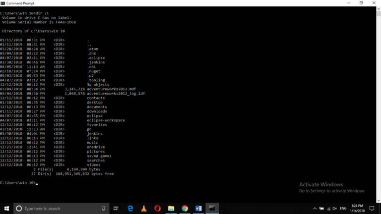 How to Use the Dir Command in Windows 10