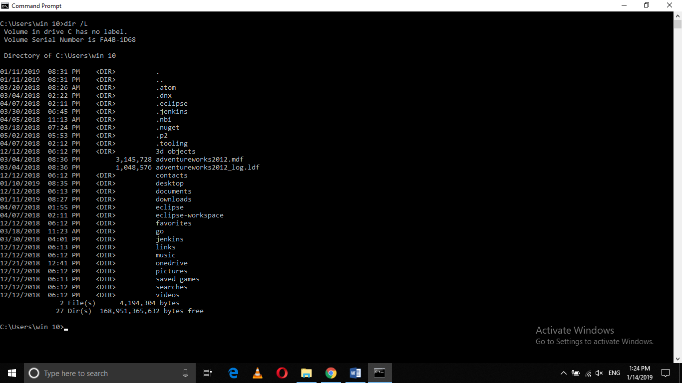 How to Use the Dir Command in Windows 10