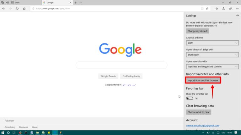 How to Import Data into Edge from another Browser