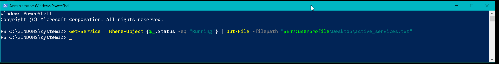 Save List Of Services To A File Using PowerShell In Windows 10