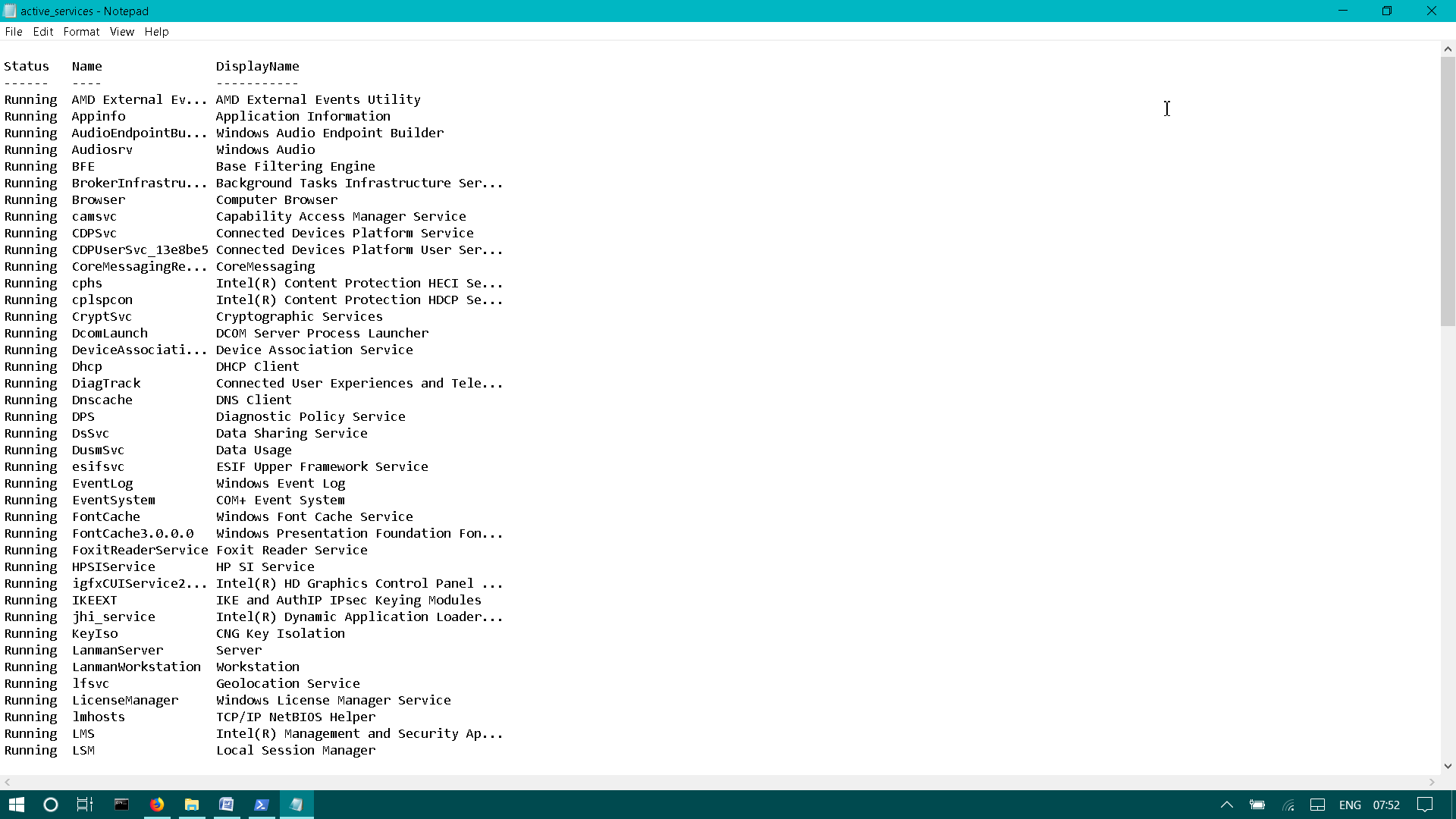 Save List Of Services To A File Using Powershell In Windows 10
