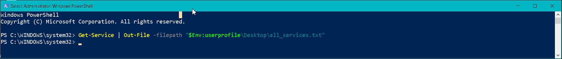 Save List Of Services To A File Using Powershell In Windows 10