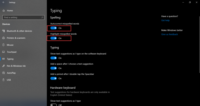 How to Enable or Disable Spell Check in Windows 10