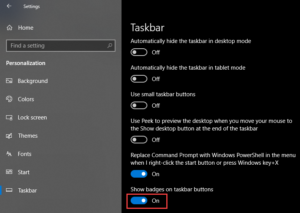 How to show and hide App icons on the Windows 10 taskbar