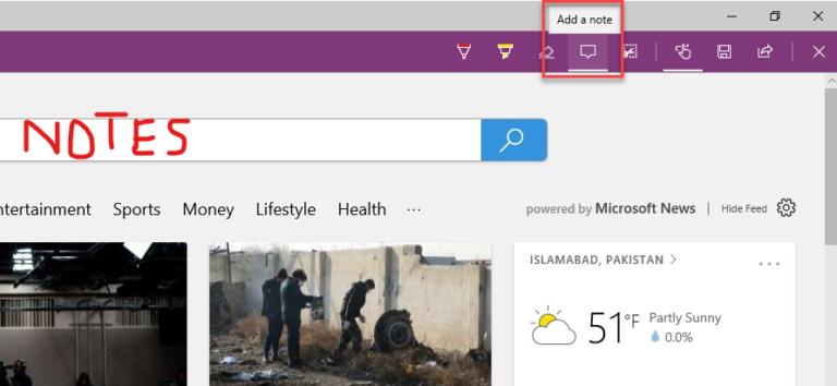 How to make notes on web pages with Microsoft Edge in Windows 10
