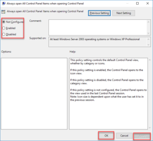How to change Windows 10’s Default Control Panel View