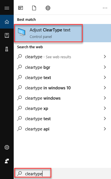 Cleartype Windows 10