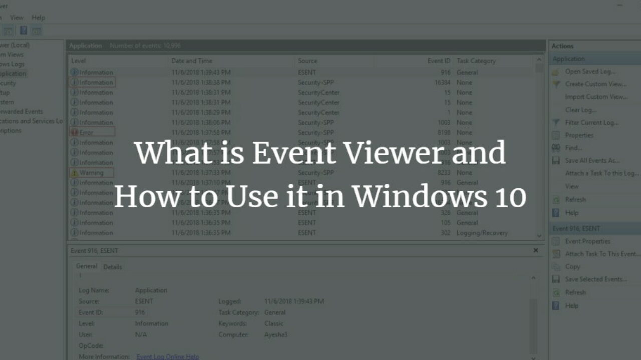 Event Viewer Windows 10